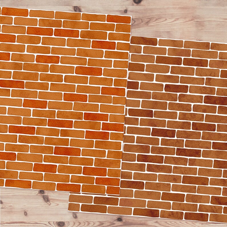 Watercolor Digital Papers Watercolor Pastel Brick Wall - Etsy