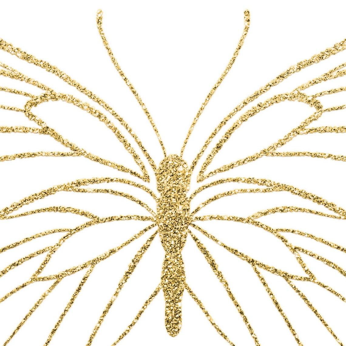 Gold Glitter Butterfly Clipart Hand-drawn Butterflies | Etsy