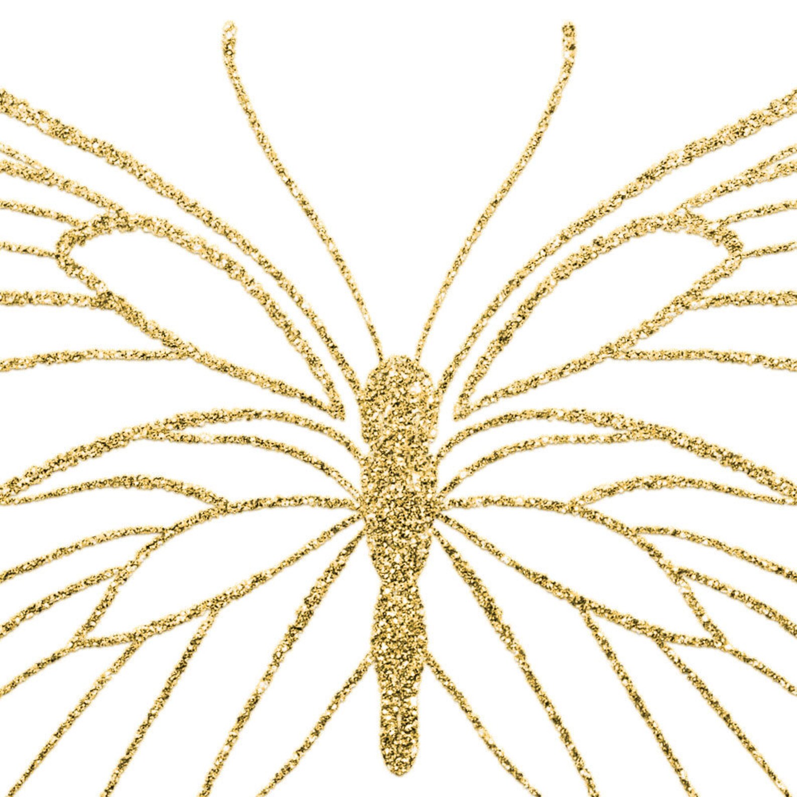 Gold Glitter Butterfly Clipart Hand-drawn Butterflies - Etsy