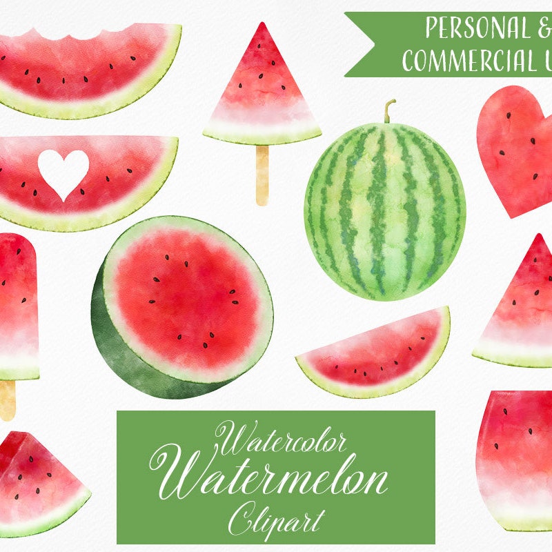 Watermelon Clip Art - Etsy
