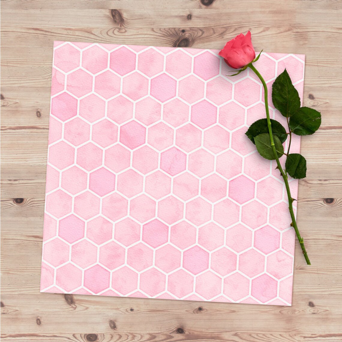 Watercolor Digital Paper, Watercolor Pastel Honeycomb Paper, 12 Digital ...