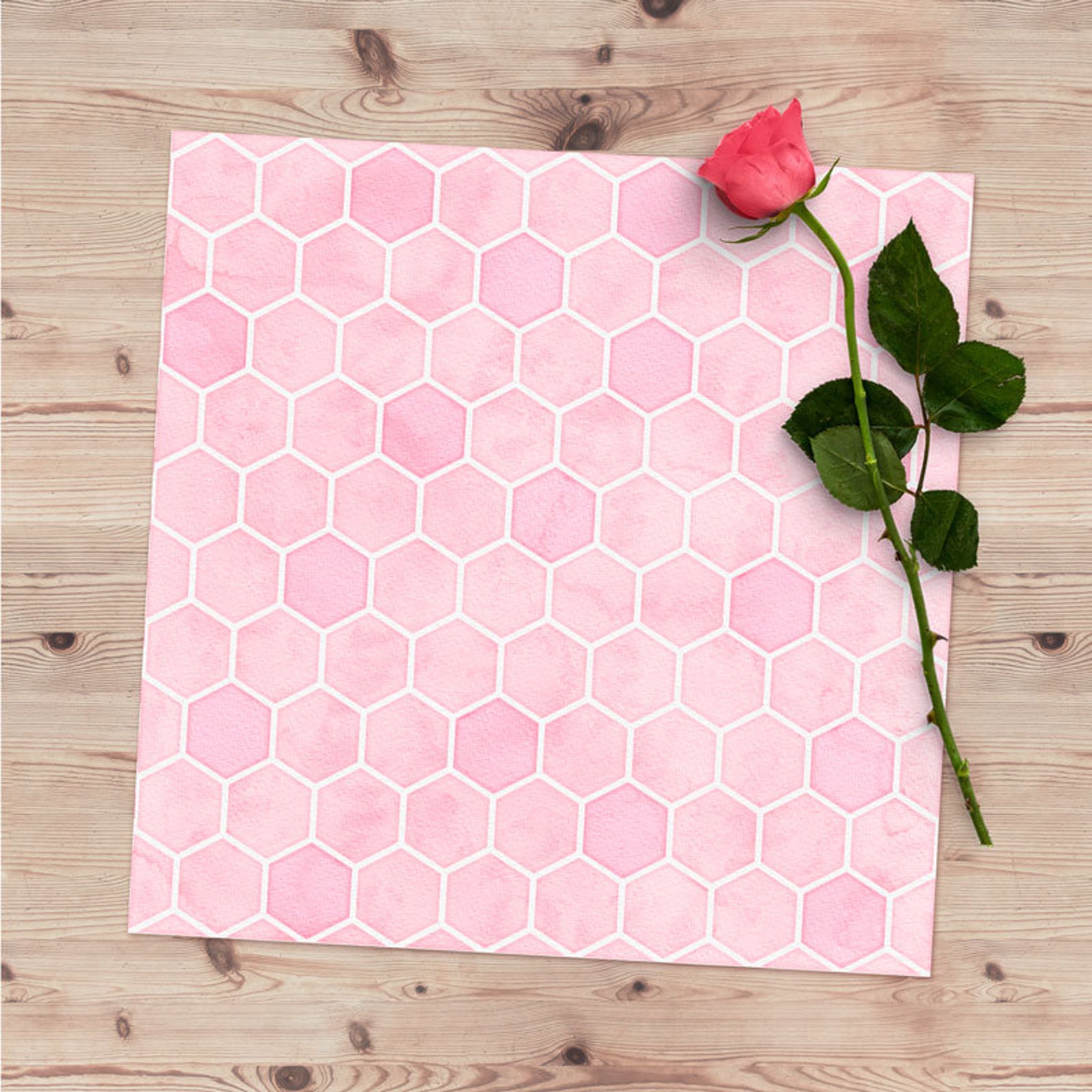 Watercolor Digital Paper Watercolor Pastel Honeycomb Paper | Etsy