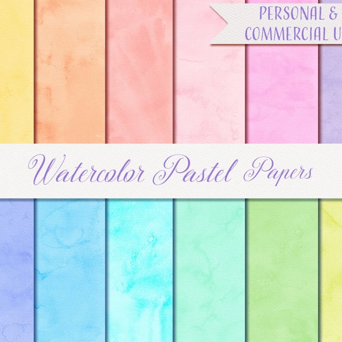 Watercolor Digital Paper 12 Digital Papers 12 X - Etsy