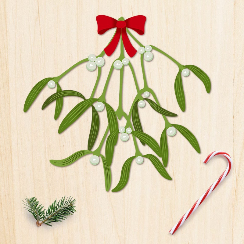 Mistletoe Clipart Christmas Wreath Clipart Holiday Clipart - Etsy