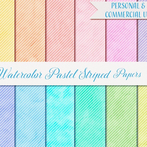 Watercolor Digital Paper 12 Digital Papers 12 X - Etsy