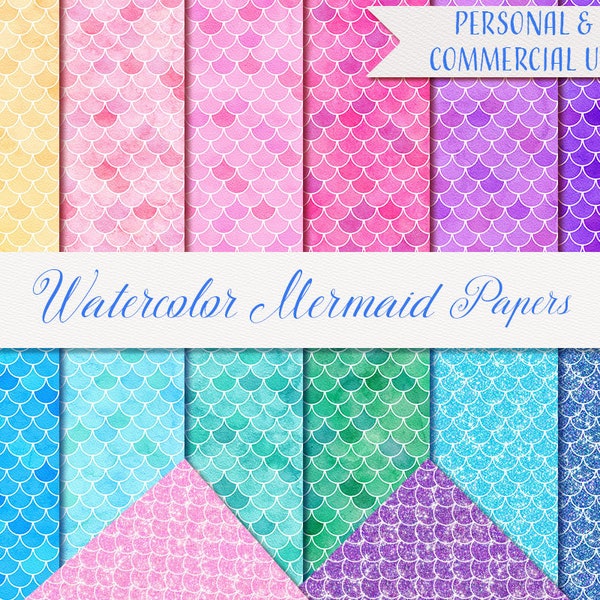Watercolor Mermaid - Etsy