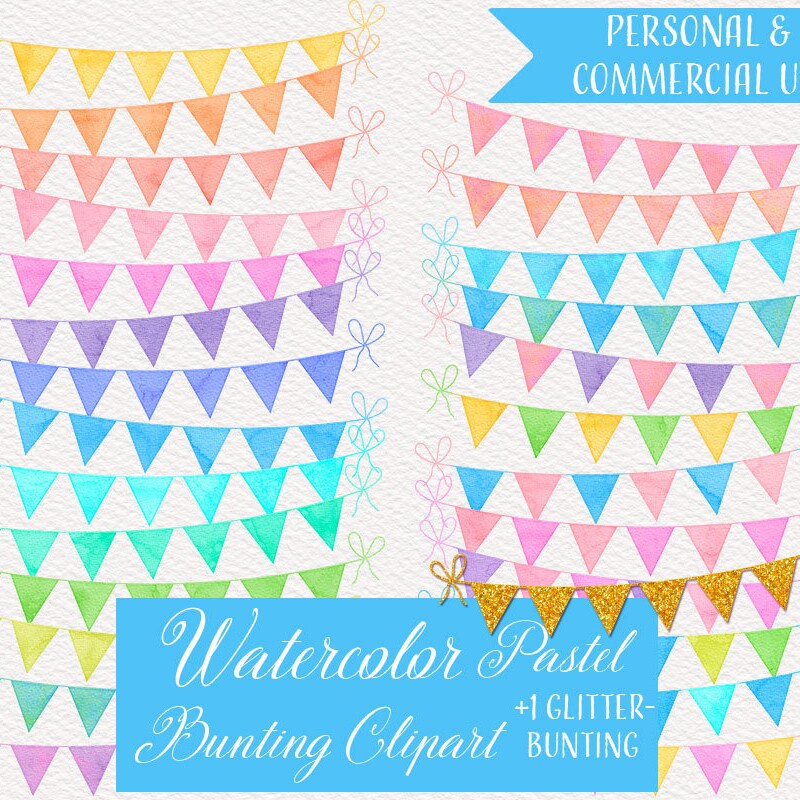Pastel Bunting - Etsy