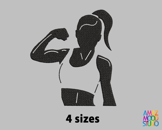 Fitness Girl Machine Embroidery Design - Etsy