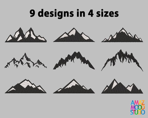Mountains Machine Embroidery Design - Etsy
