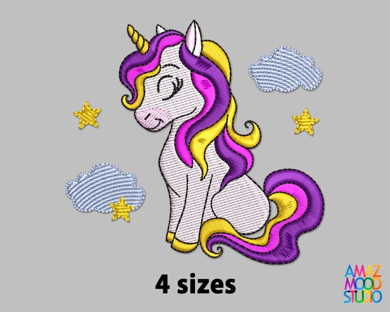 Cute Unicorn Machine Embroidery Design - Etsy