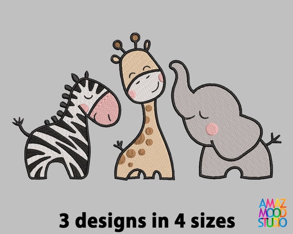Cute Animals Machine Embroidery Design | Etsy
