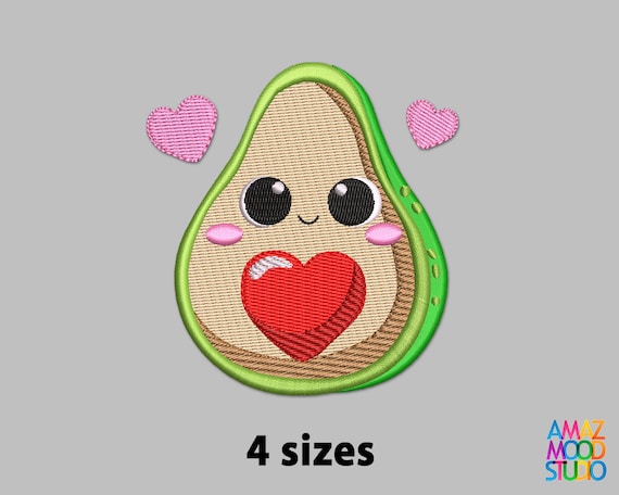 Cute Avocado Machine Embroidery Design - Etsy