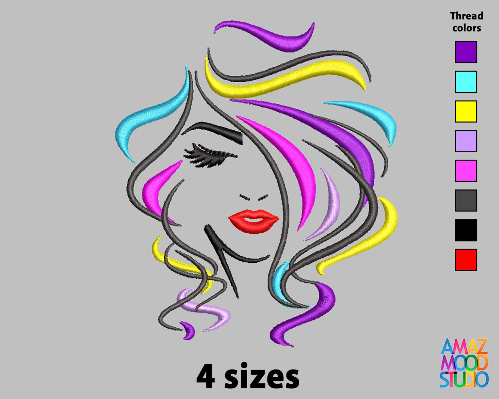 Beautiful Girl Machine Embroidery Design - Etsy