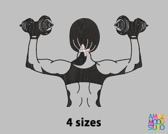 Fitness Girl Machine Embroidery Design - Etsy