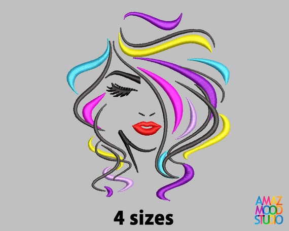 Beautiful Girl Machine Embroidery Design - Etsy