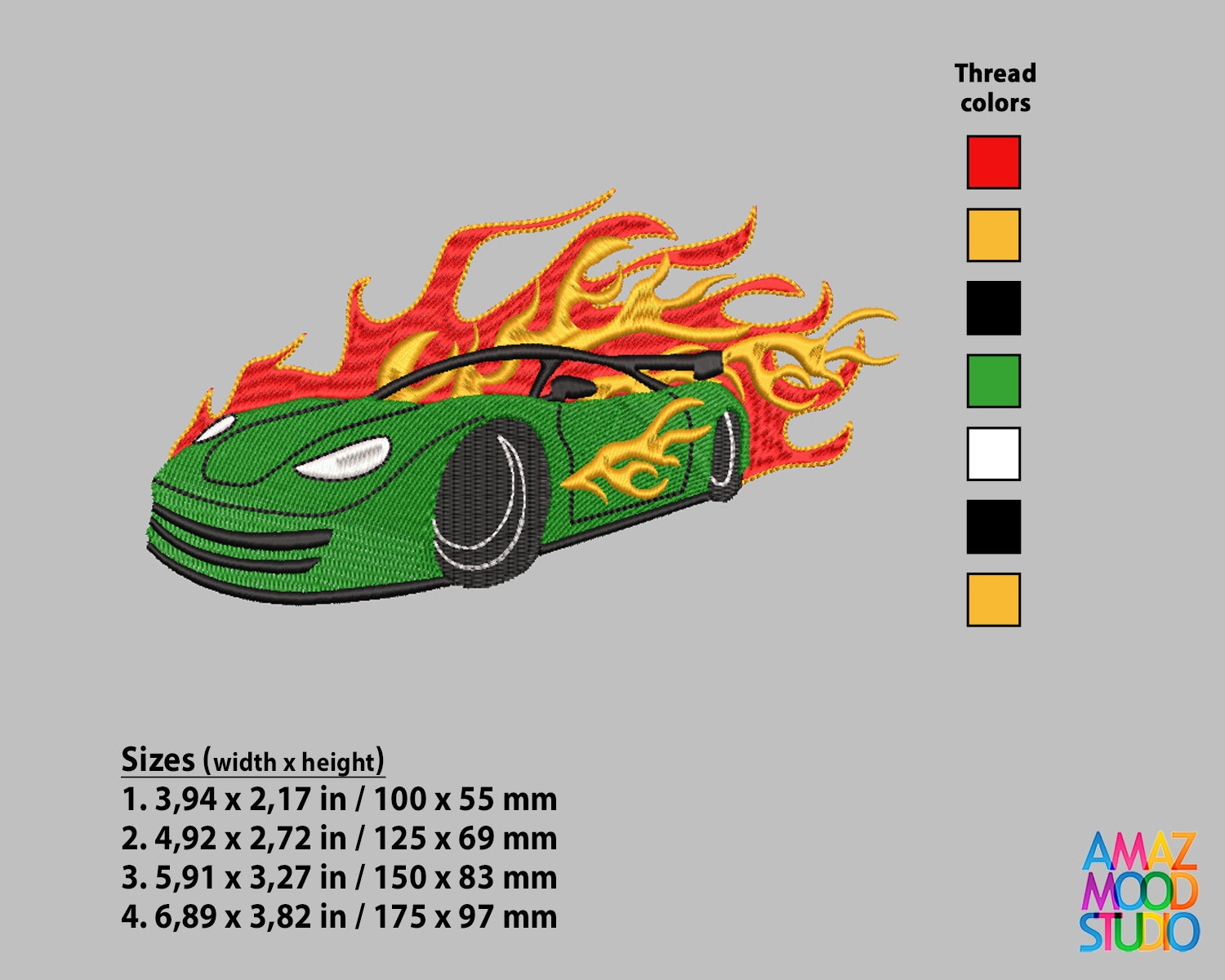 Racing Car Machine Embroidery Design - Etsy