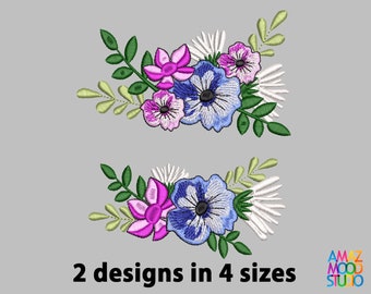 Half Floral Wreath Embroidery Designs Floral Frame Embroidery Machine ...