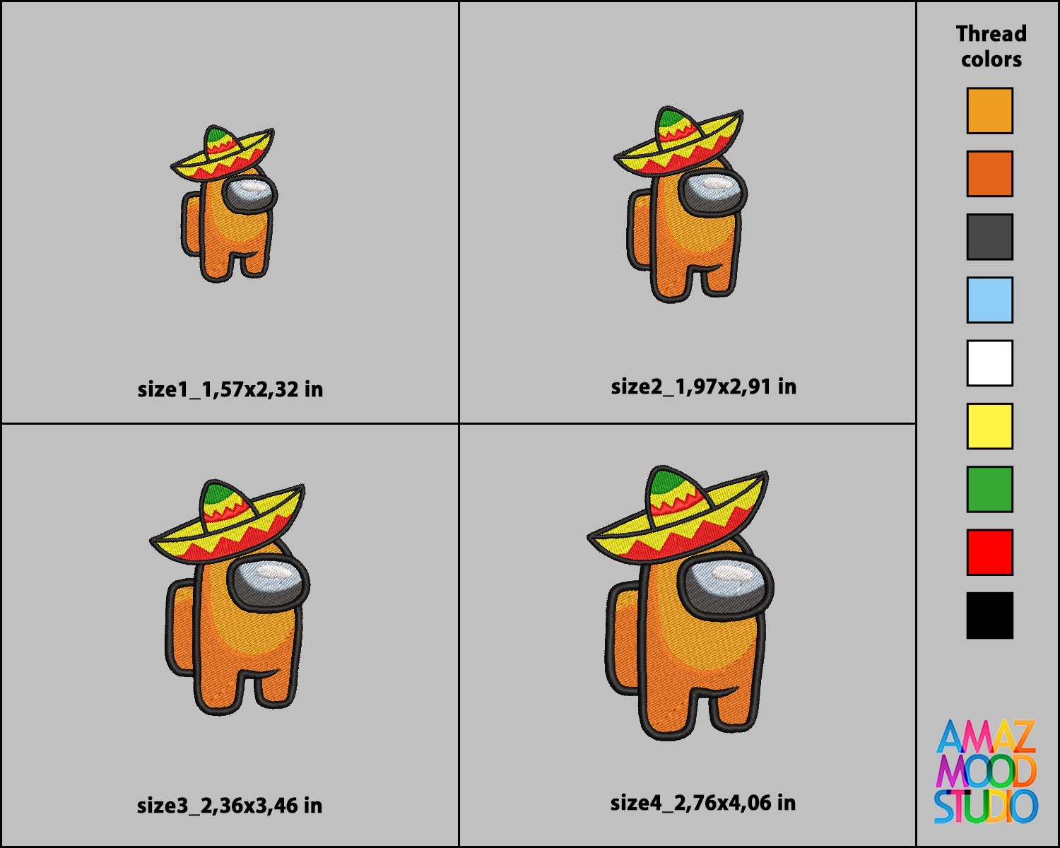 Among Us Police Sombrero Machine Embroidery Design - Etsy