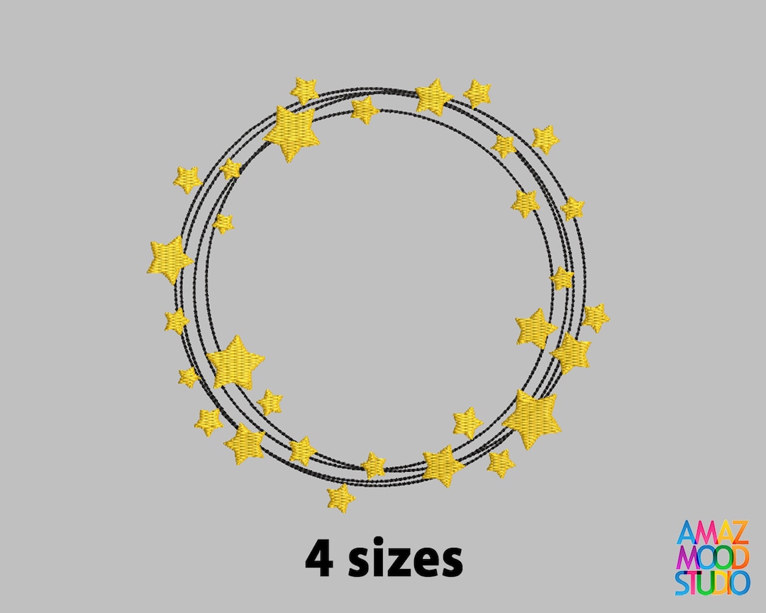 Star Frame Wreath Machine Embroidery Design - Etsy
