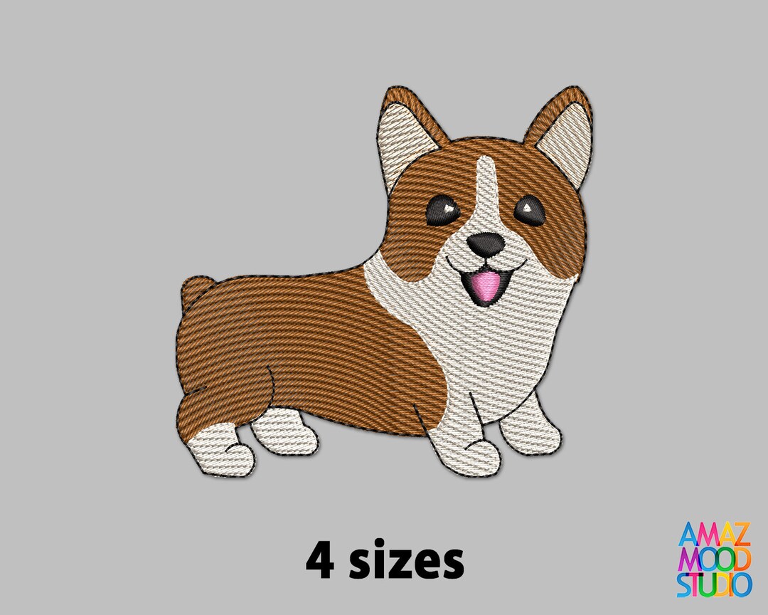 Corgi Cute Dog Machine Embroidery Design - Etsy