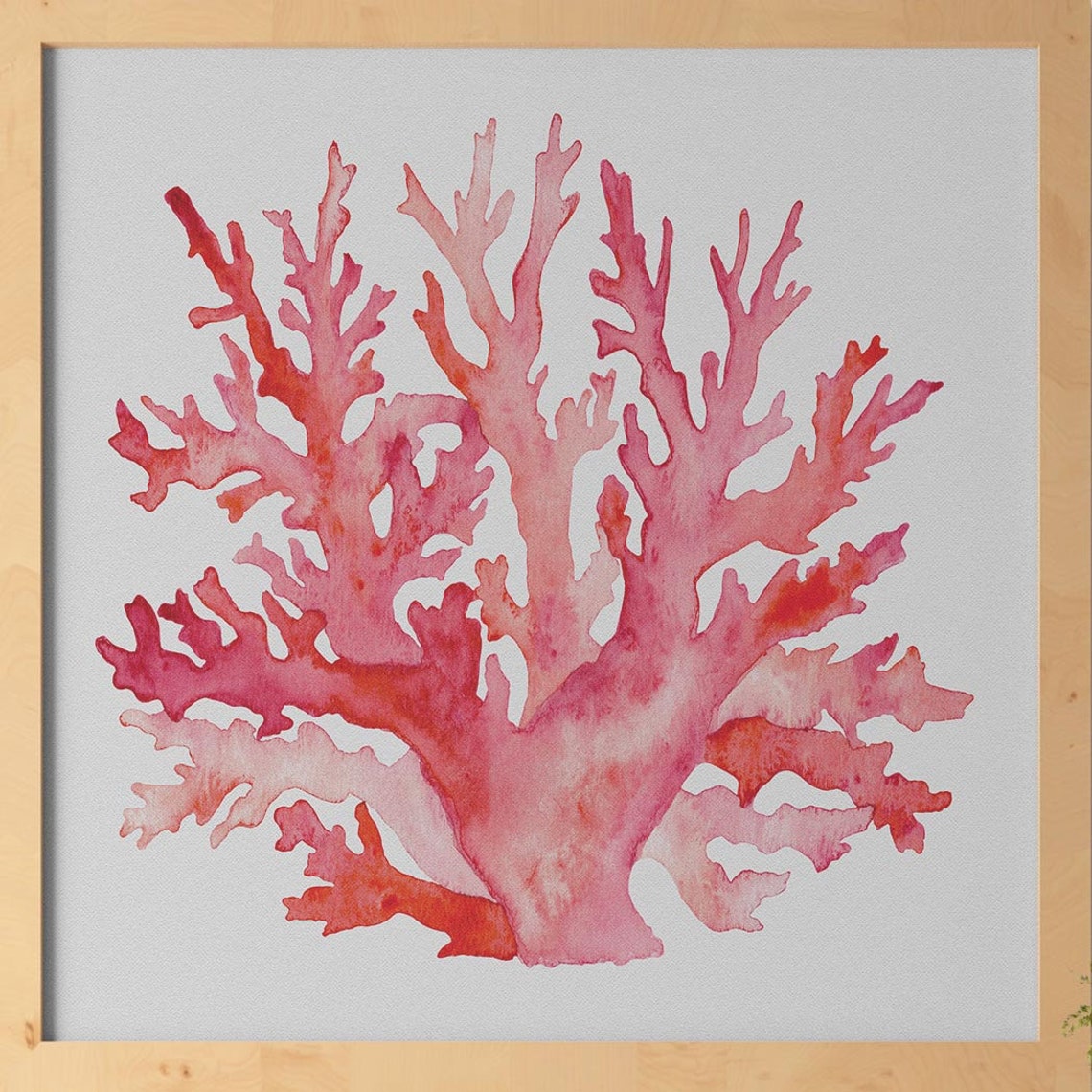 Printable Watercolor Painting Coral Poster - Etsy