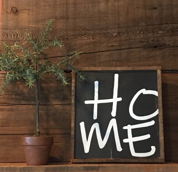 Wall decor H O M E wood sign home decor living room | Etsy