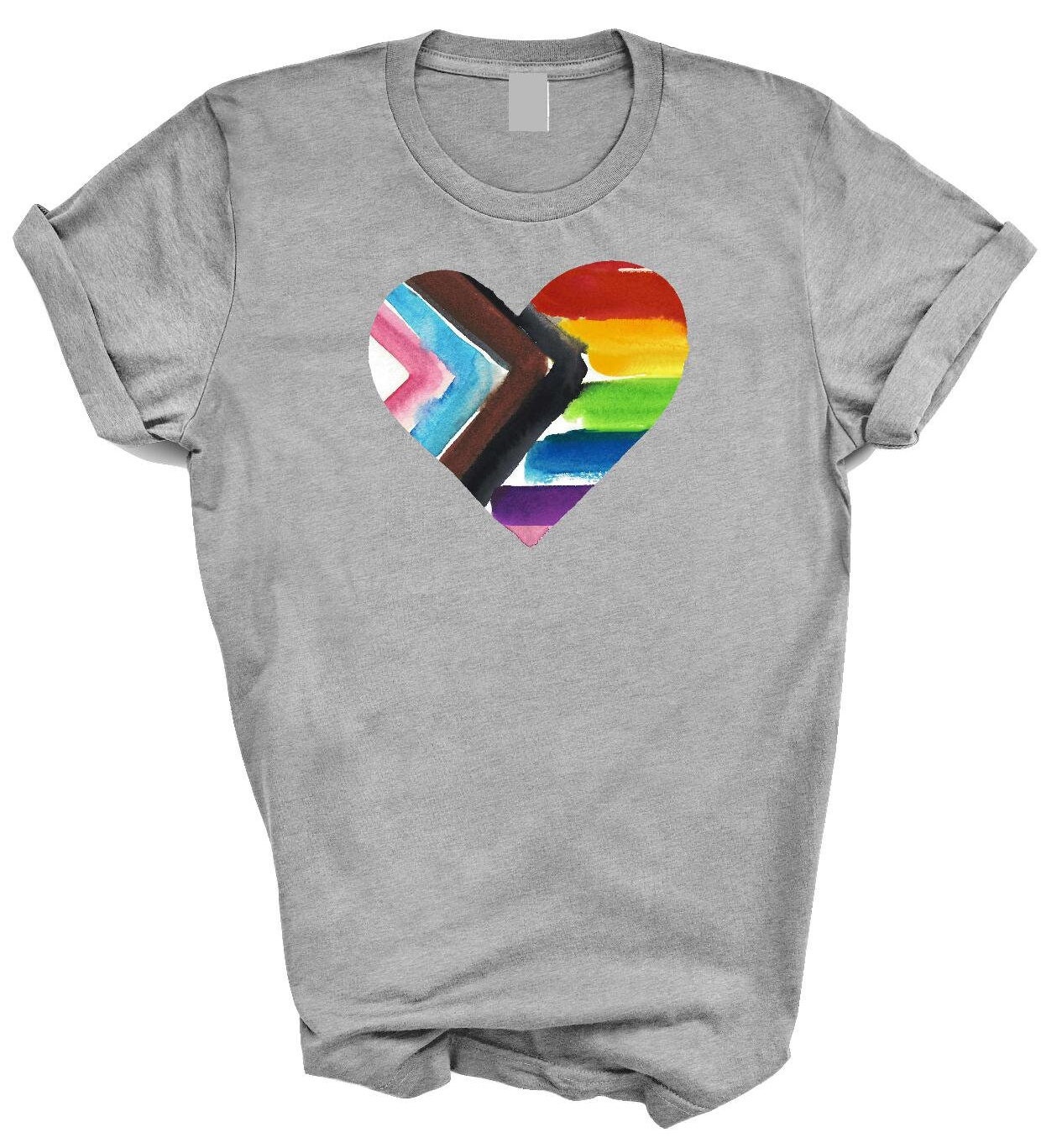 Pride Progress T Shirt Big Pride Progress Heart T Shirt LGBT - Etsy