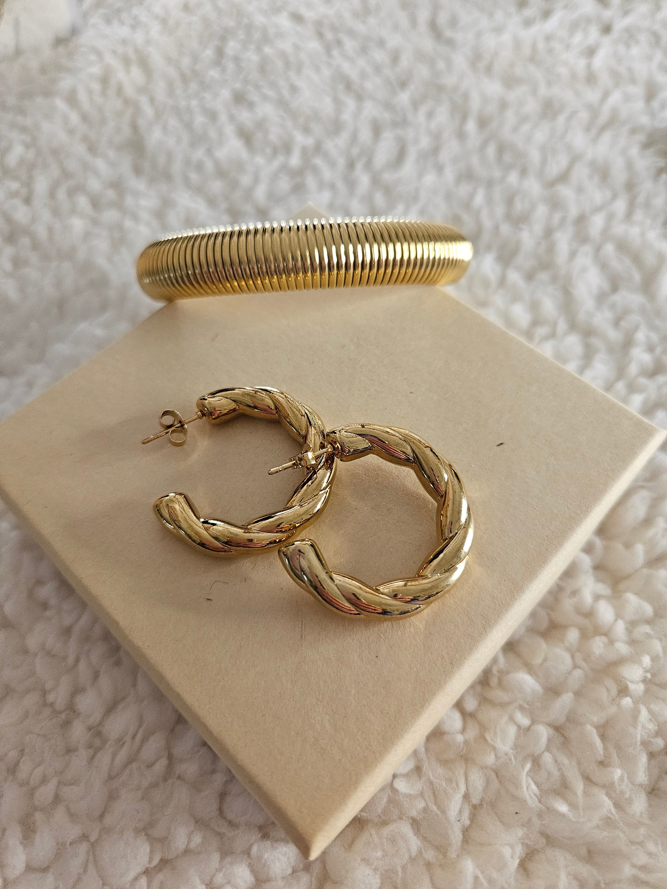 Gold Stainless Steel Coil Cuff Bracelets - Etsy