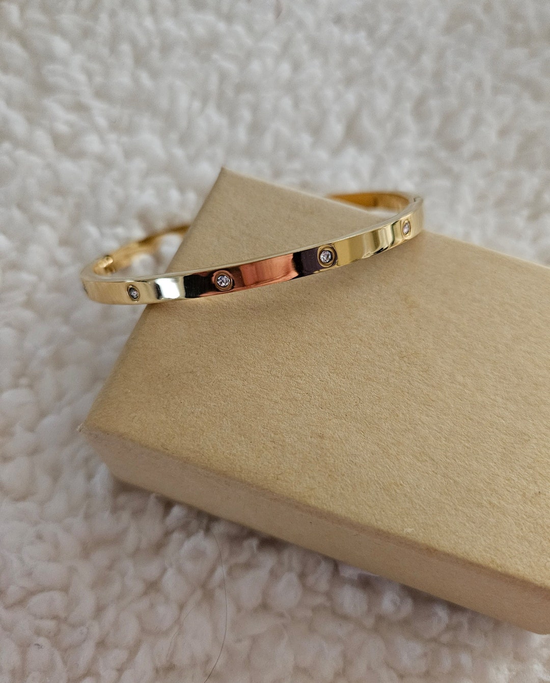 18k Gold Plated Stainless Steel Stacker Waterproof Bangle - Etsy