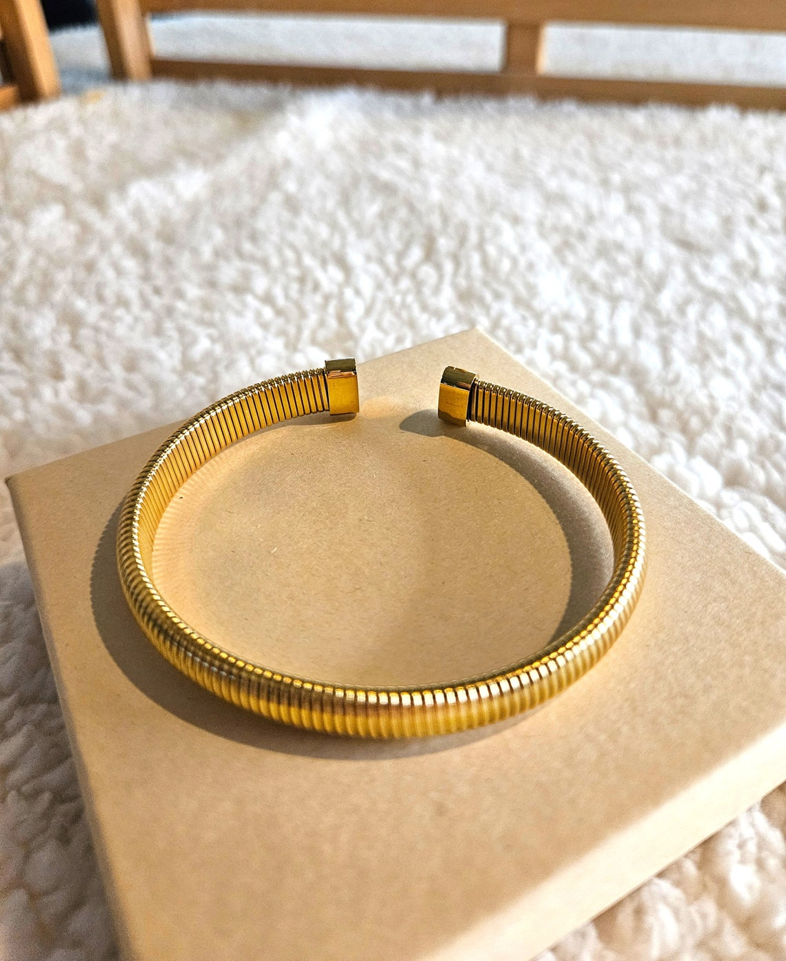 Gold Stainless Steel Coil Cuff Bracelets - Etsy