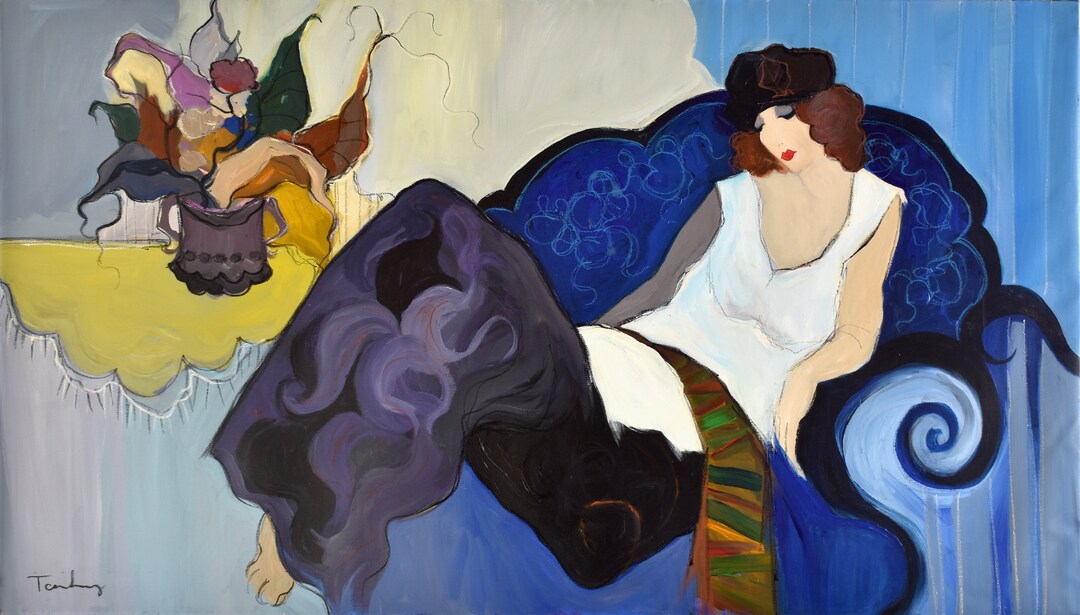 Itzchak Tarkay, "le Fiance", Original Acrylic on Canvas - Etsy