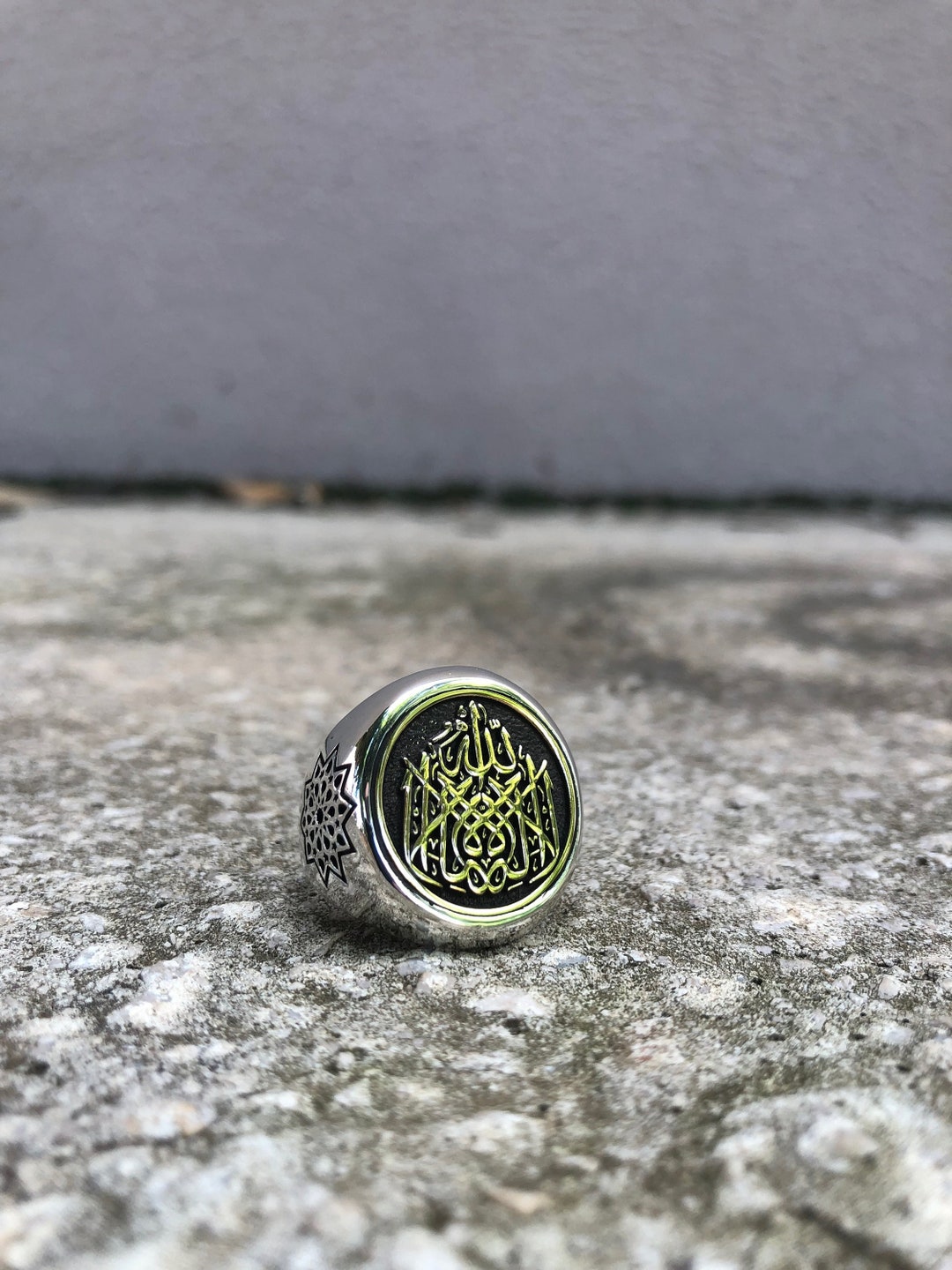 Mens Ring Kalima Tawhid Shadada La Ilahe Illallah Calligraphy 925 ...