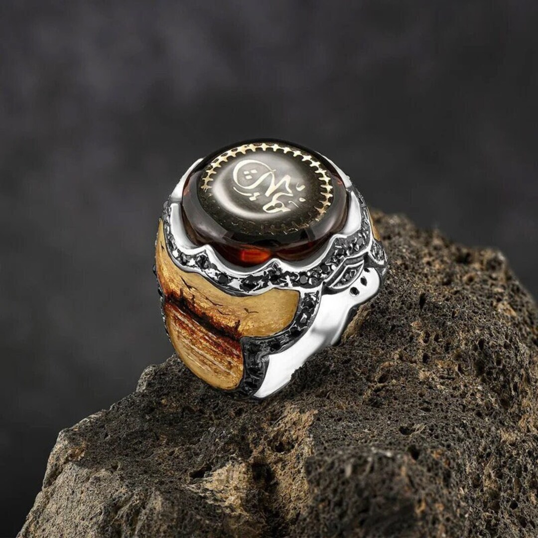 Men Ring Calligraphy Islam Nothing Writing Istanbul Silhouette Enamel ...
