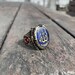 Men Ring Allah Calligraphy Bronze Blue Enamel 925 Sterling Silver ...