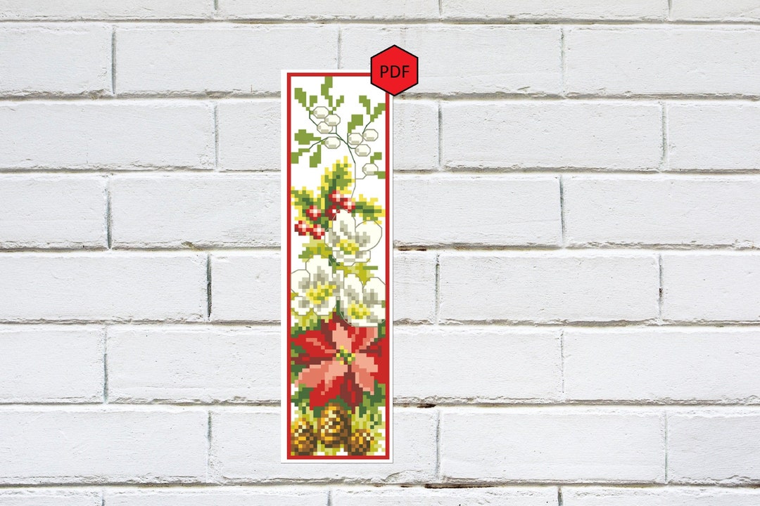 Christmas Bookmark Cross Stitch Pattern Pdf, Winter Bookmark Cross ...