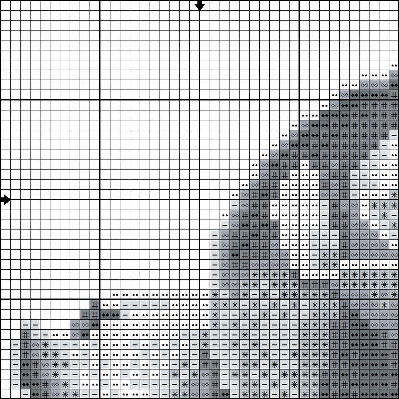 White Rose Cross Stitch Pattern Pdf Monochrome Rose Wall - Etsy