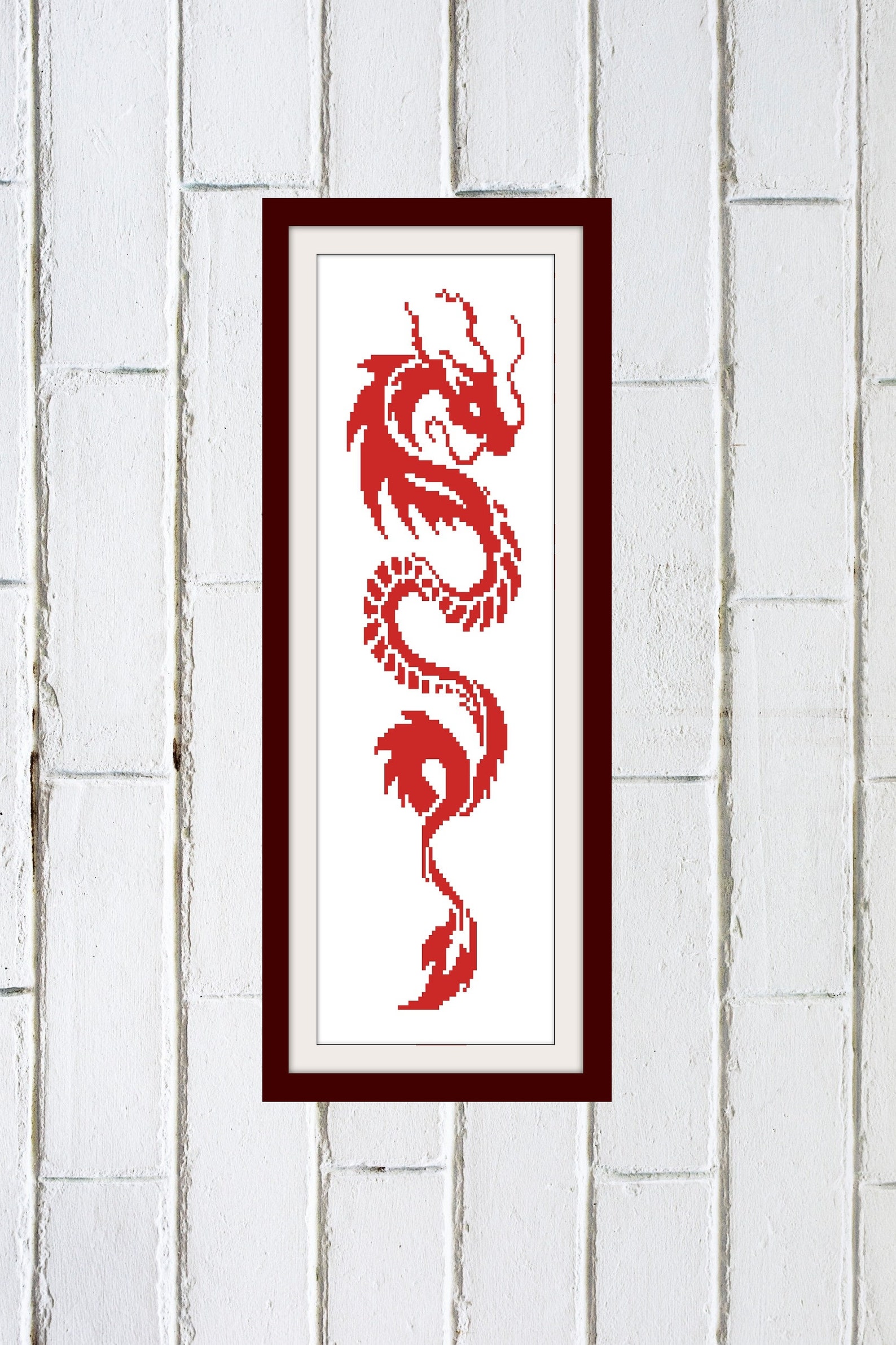 Chinese New Year Dragon Cross Stitch Pattern Red Chinese | Etsy