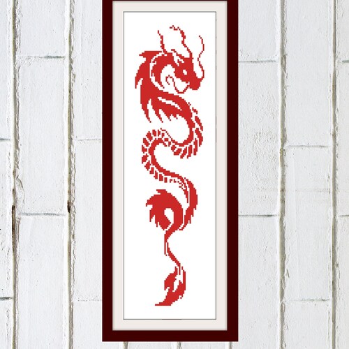 Chinese New Year Dragon Cross Stitch Pattern Red Chinese - Etsy
