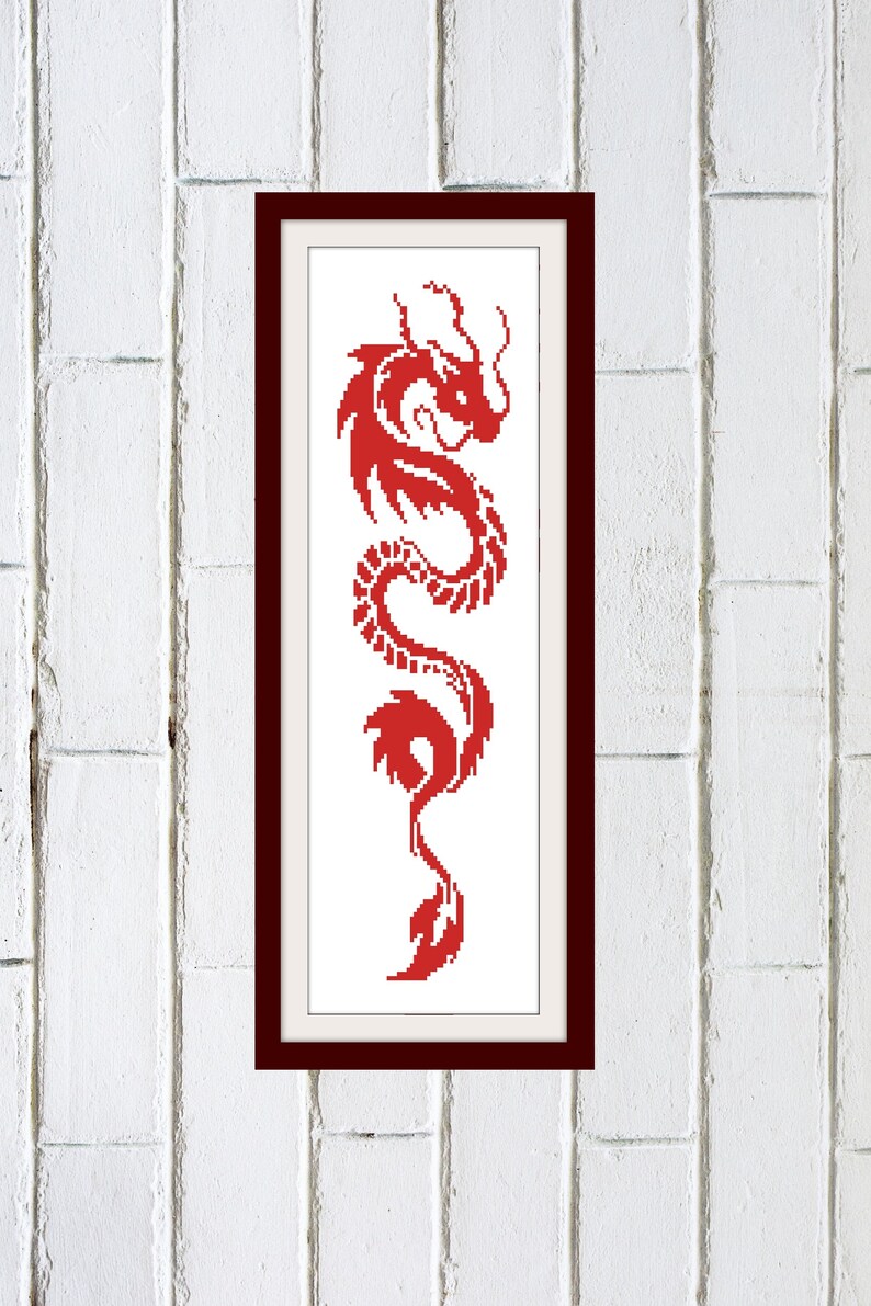 Chinese New Year Dragon Cross Stitch Pattern Red Chinese - Etsy