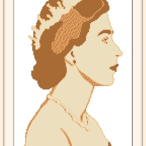 Her Majesty Queen Elizabeth II Cross Stitch Pattern PDF, Queen of ...