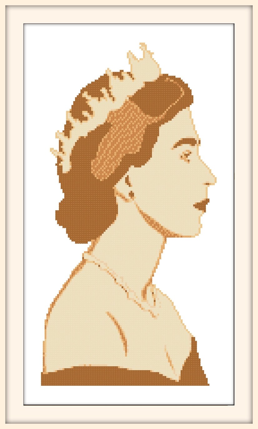 Her Majesty Queen Elizabeth II Cross Stitch Pattern PDF Queen - Etsy