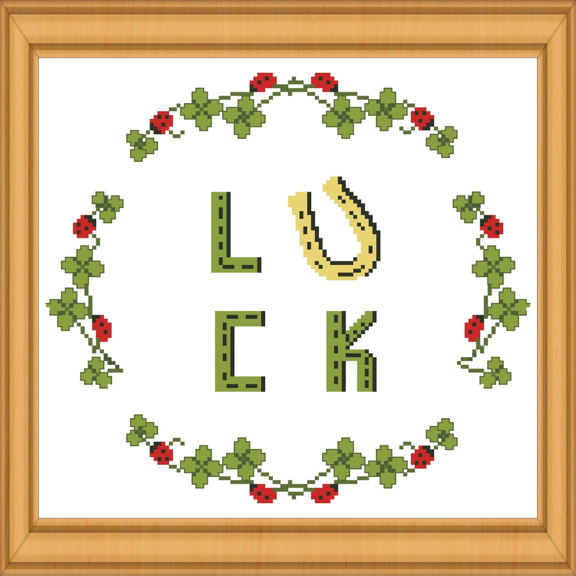 Good Luck Cross Stitch Shamrock Cross Stitch Pattern Pdf St - Etsy