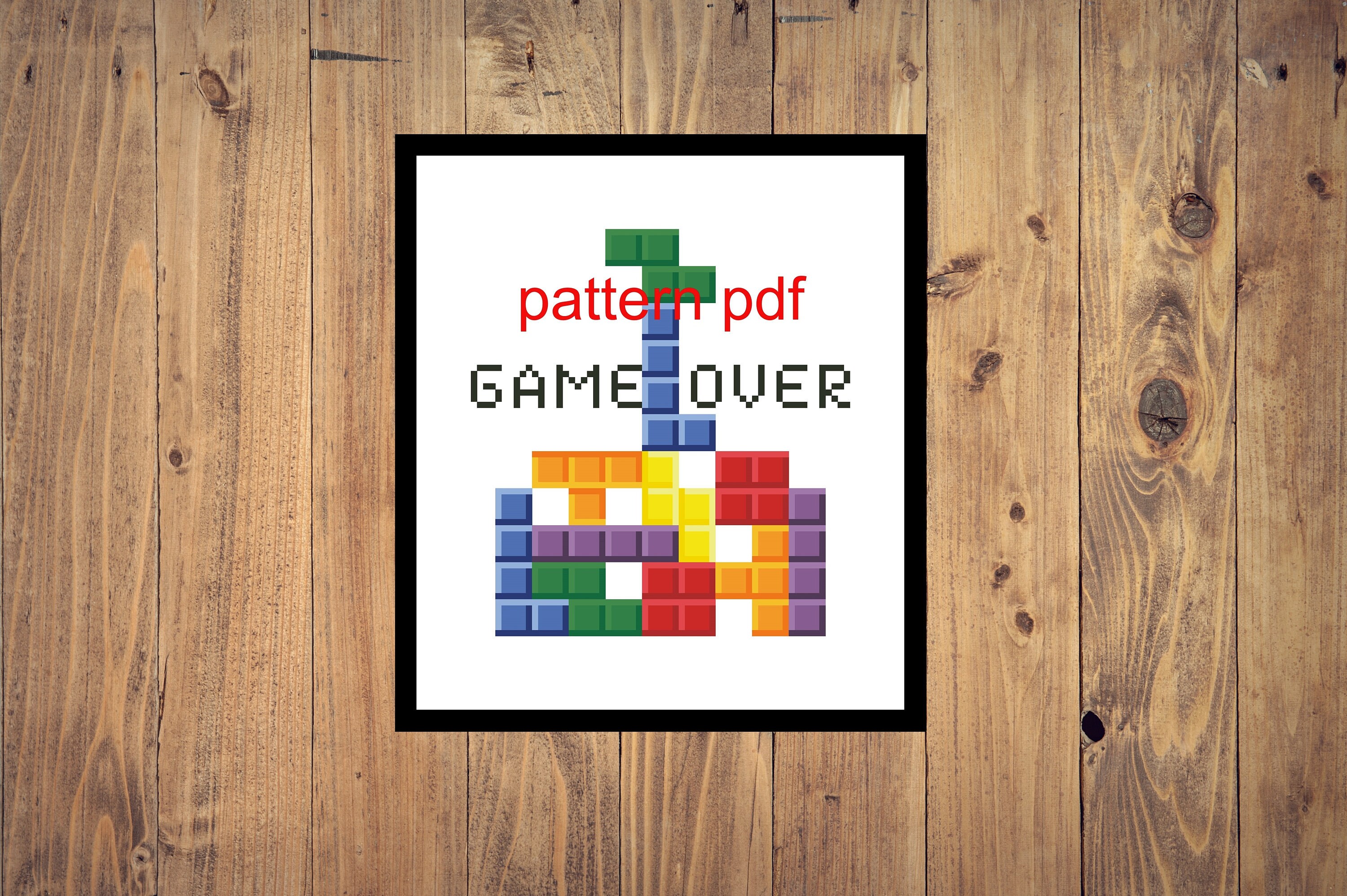 Game Over Cross Stitch Pattern Pdf Tetris E-pattern Pdf - Etsy