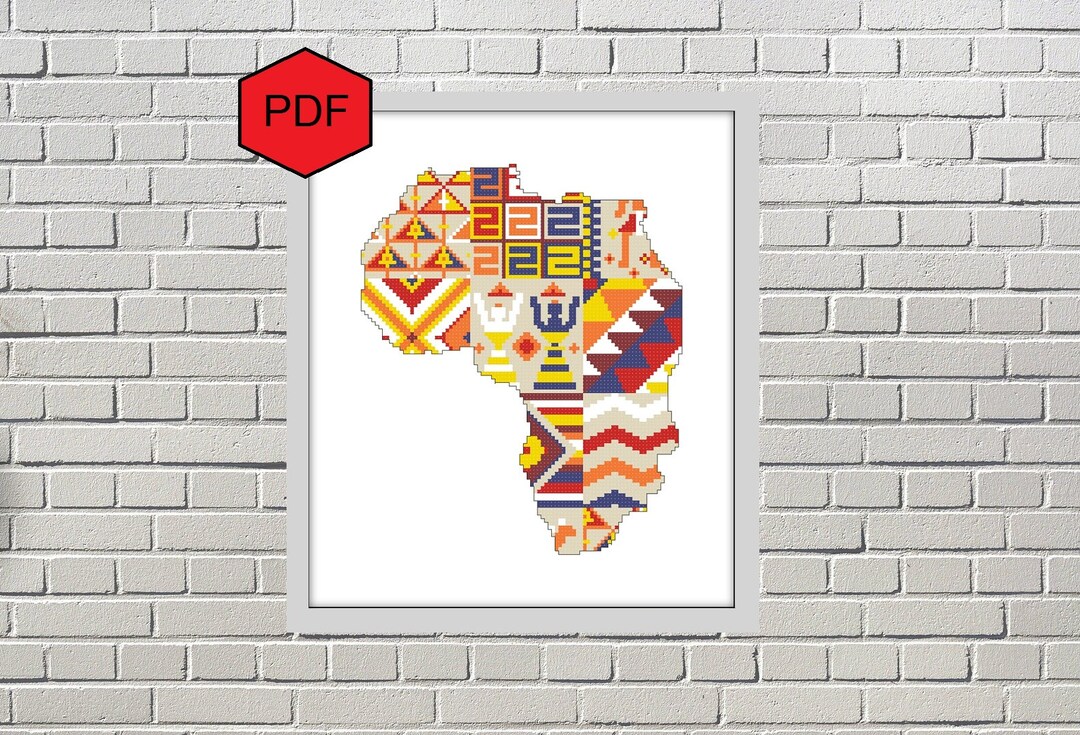 Africa Cross Stitch Pattern Pdf, Counted Cross Stitch Pattern, African ...