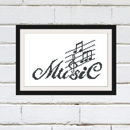 Cat Notes Cross Stitch Pattern Treble Clef Music Cross Stitch - Etsy
