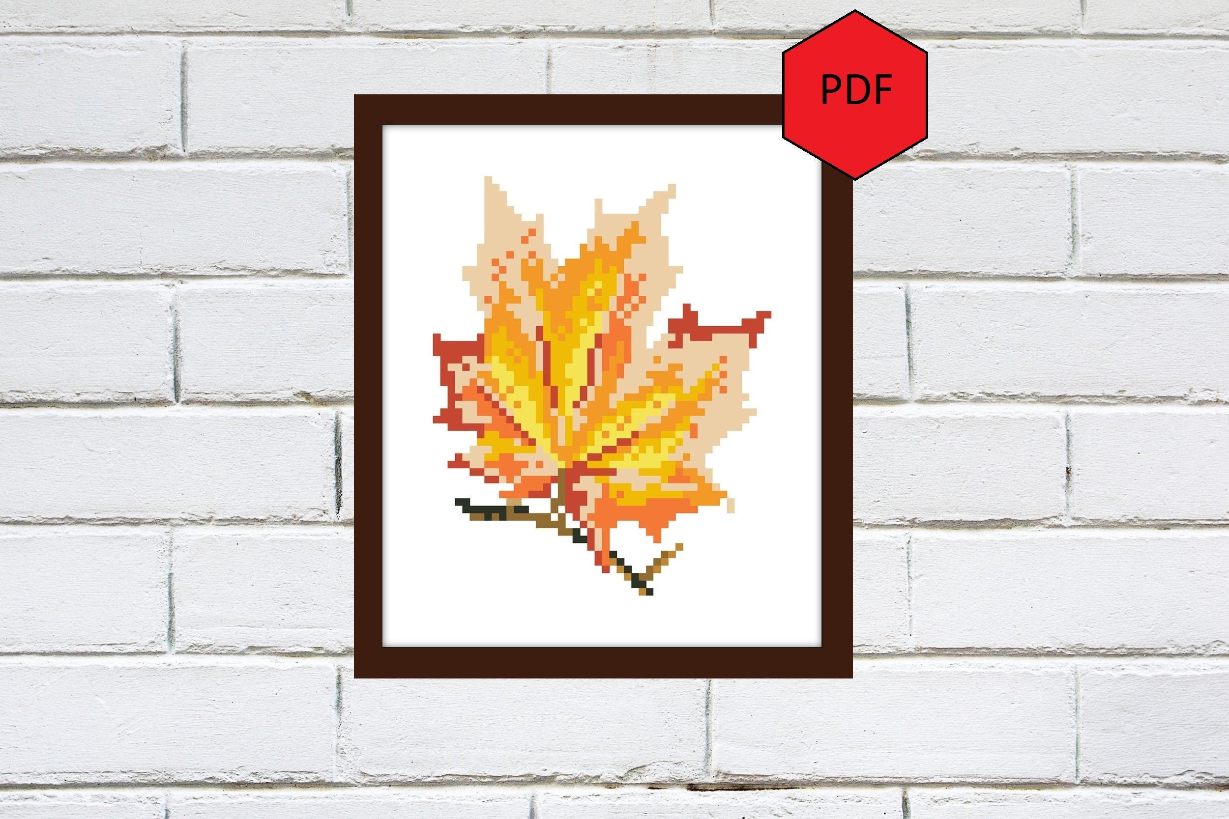 Maple Leaf Cross Stitch Pattern Pdf Autumn Leaf Cross Stitch - Etsy