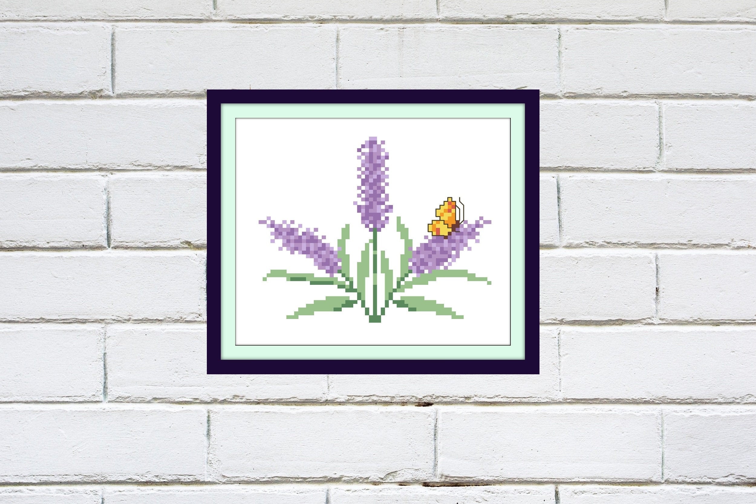 Lavender Cross Stitch Pattern Pdf Modern Flowers Sampler - Etsy