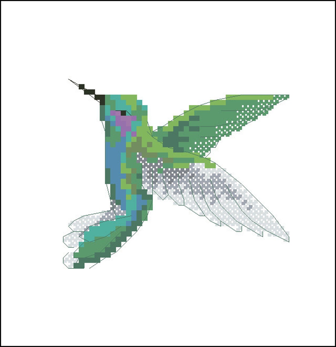 Hummingbirds Cross Stitch Pattern Pdf Birds Counted Cross - Etsy