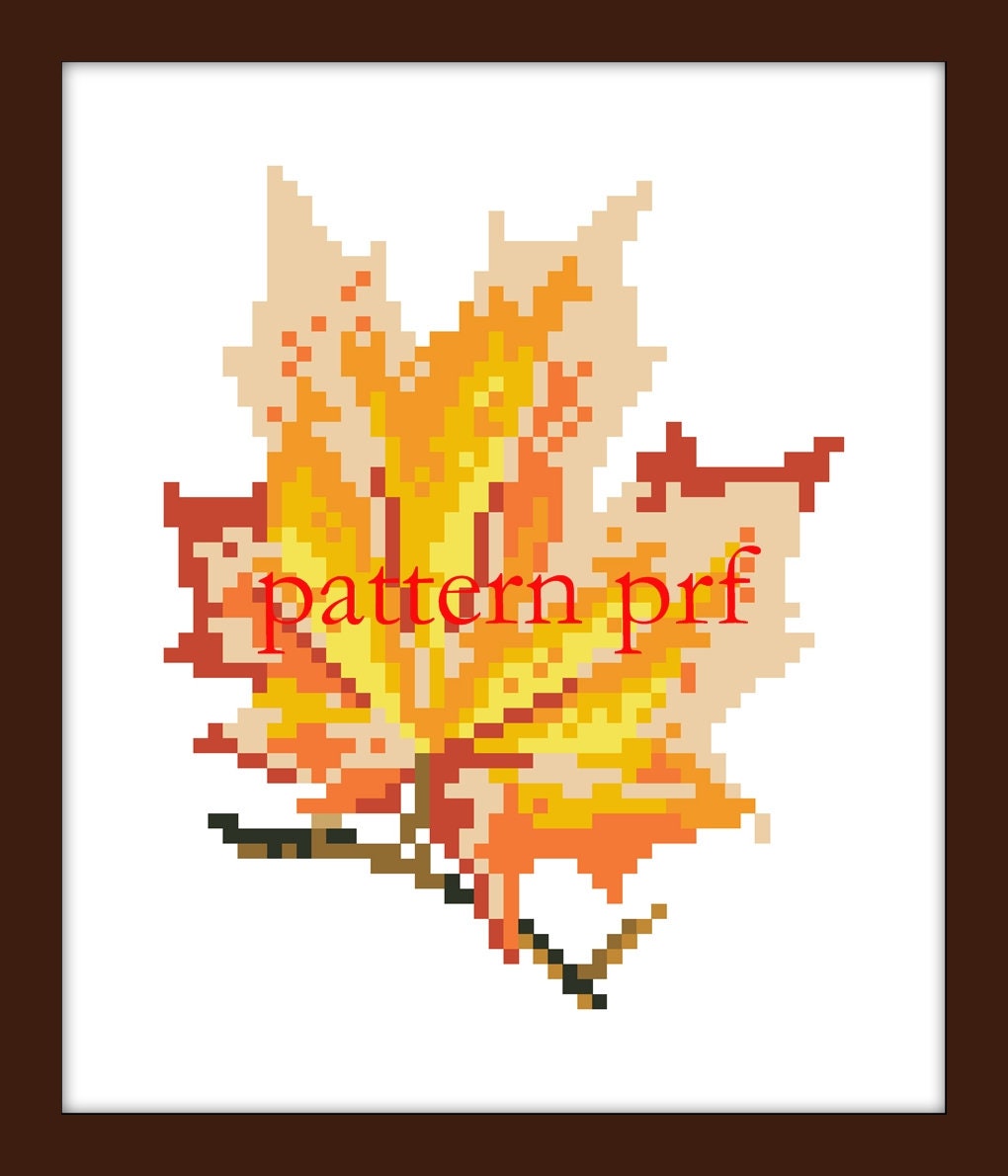 Maple Leaf Cross Stitch Pattern Pdf Autumn Leaf Cross Stitch - Etsy