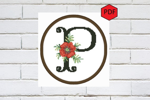 Alphabet Cross Stitch Pattern Pdf Letter P Cross Stitch | Etsy